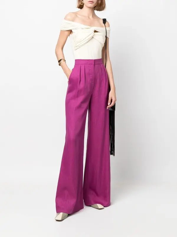 Alberta Ferretti High-waist Wide-leg Trousers