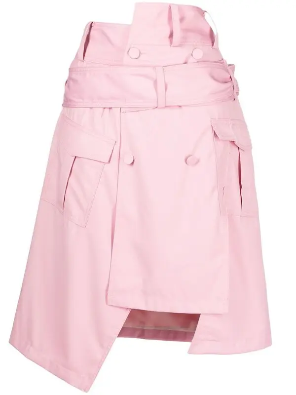 Rokh Asymmetric Belted Skirt