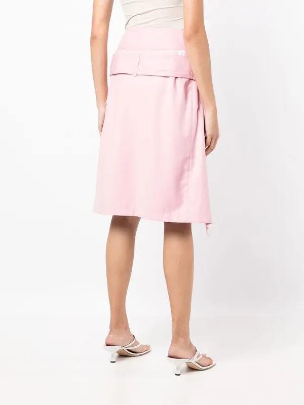 Rokh Asymmetric Belted Skirt