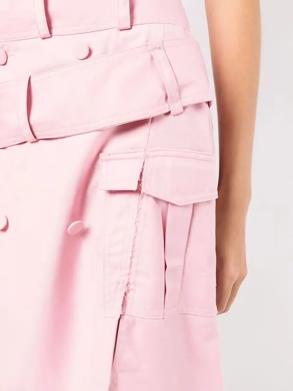 Rokh Asymmetric Belted Skirt