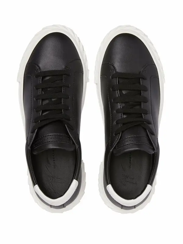 GIUSEPPE ZANOTTI Two-tone Lace-up Sneakers - Black