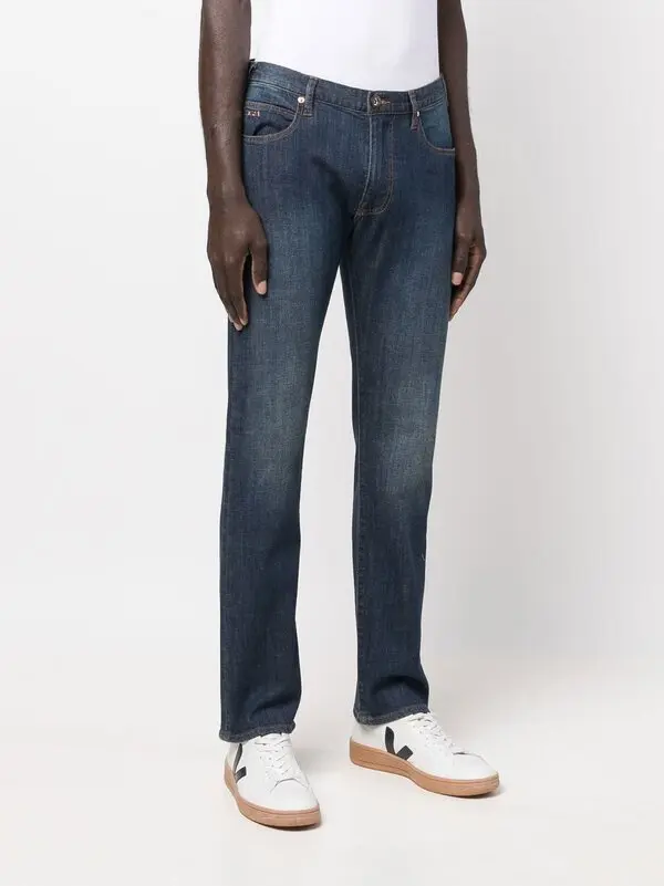 Emporio Armani Straight Leg Denim Jeans - Blue