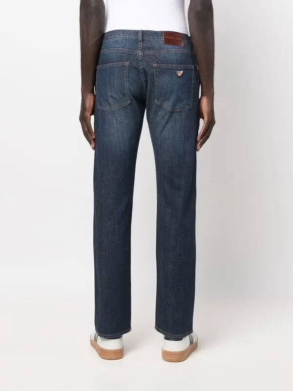 Emporio Armani Straight Leg Denim Jeans - Blue
