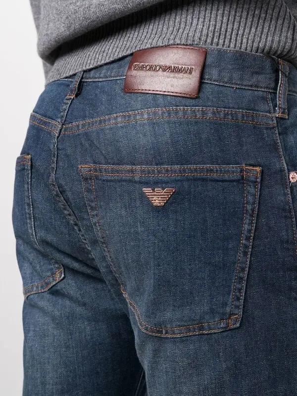 Emporio Armani Straight Leg Denim Jeans - Blue