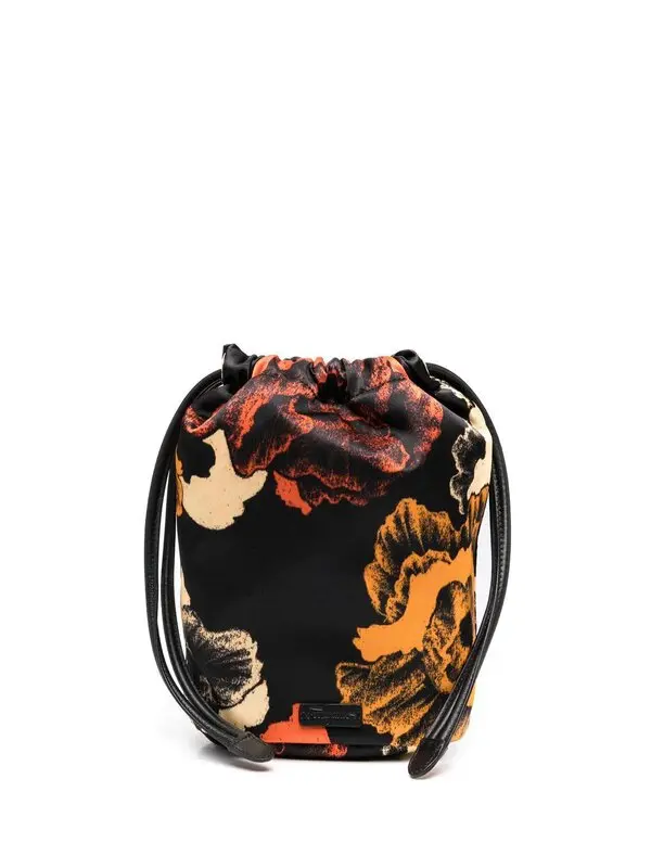 FERRAGAMO Floral-print Drawstring Tote Bag