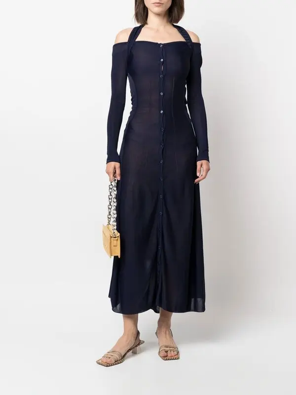 Jacquemus Long Sleeve Halterneck Midi Dress