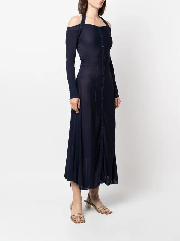 Jacquemus Long Sleeve Halterneck Midi Dress