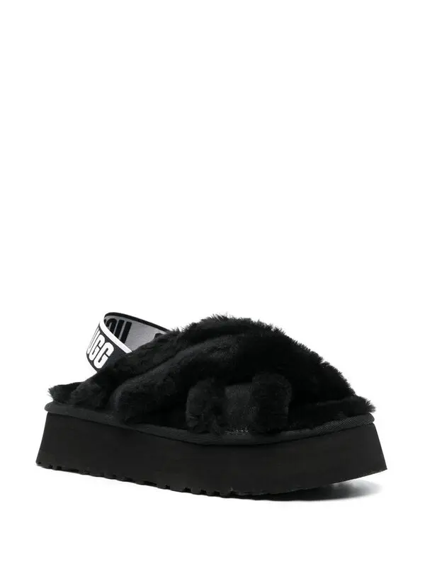 UGG Logo Print Platform Sandals