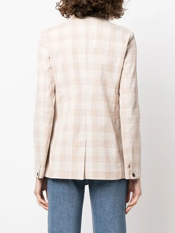 Woolrich Seersucker Double-breasted Check Blazer