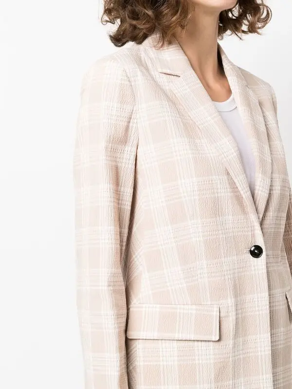 Woolrich Seersucker Double-breasted Check Blazer