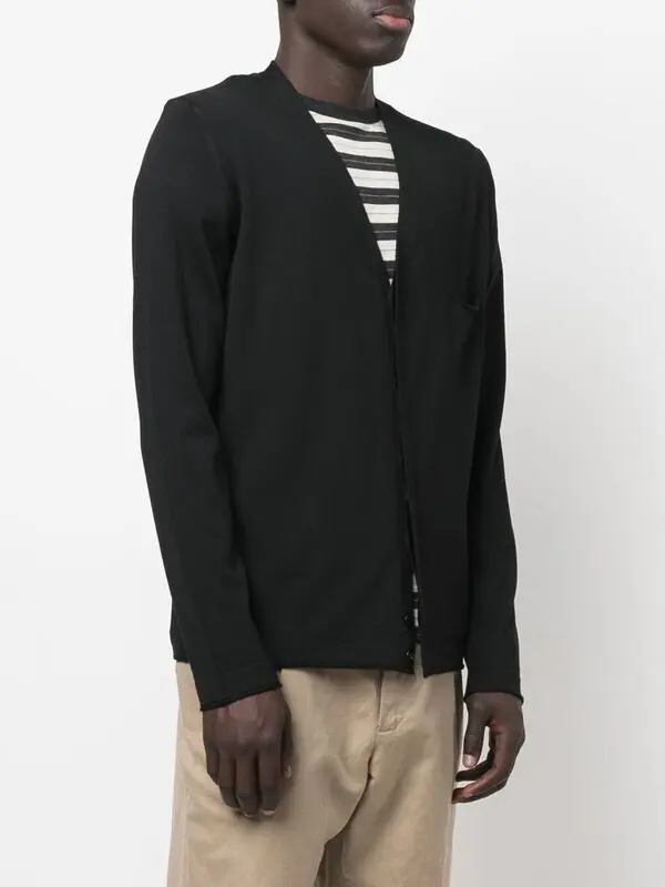 GOES BOTANICAL V-neck Button Merino Cardigan - Black