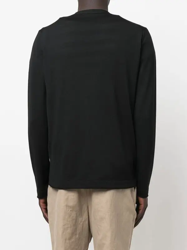 GOES BOTANICAL V-neck Button Merino Cardigan - Black
