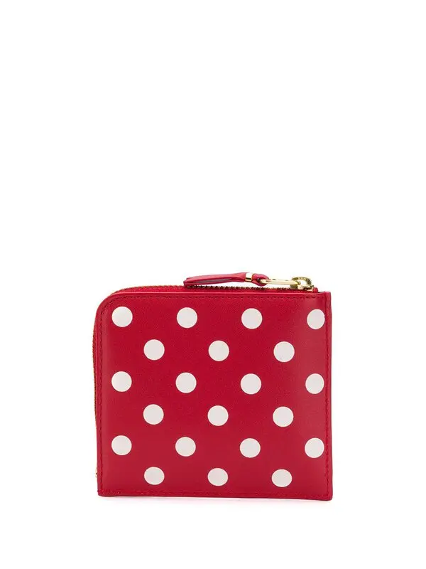 Comme Des Garçons Polka-dot Print Wallet - Red