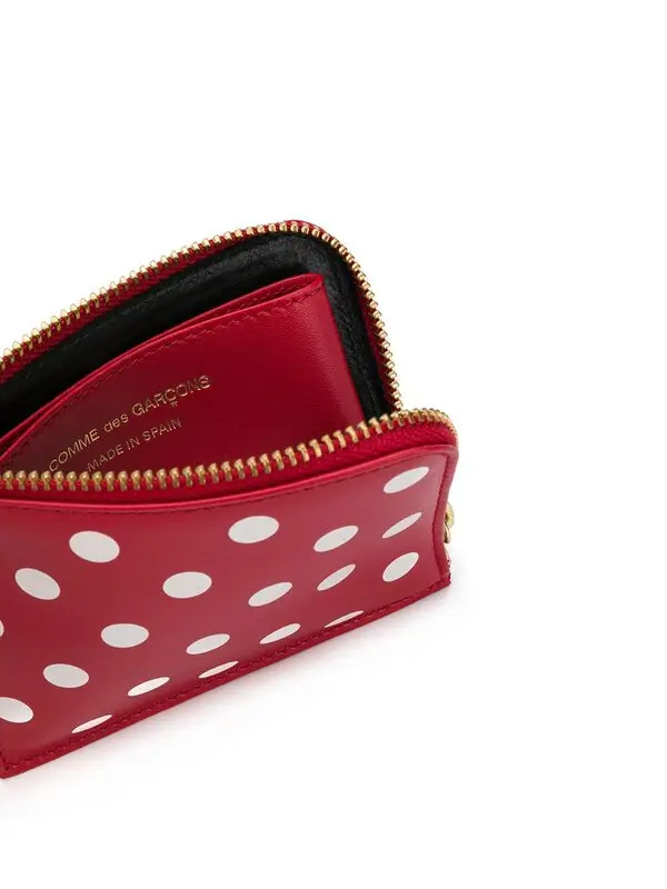 Comme Des Garçons Polka-dot Print Wallet - Red
