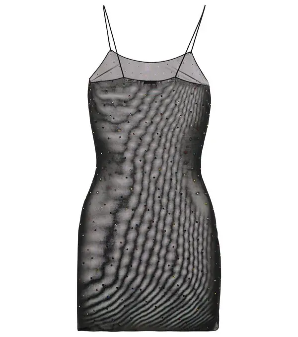 Oseree Gem-embellished Slip Dress - Black