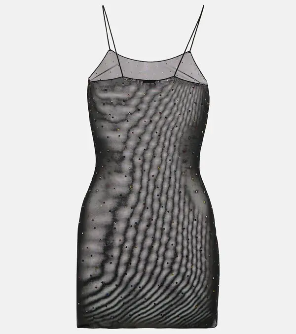 Oseree Gem-embellished Slip Dress - Black