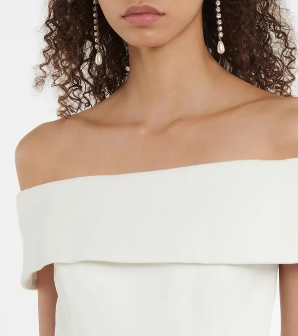 Rebecca Vallance Off-shoulder Crêpe Midi Dress - White