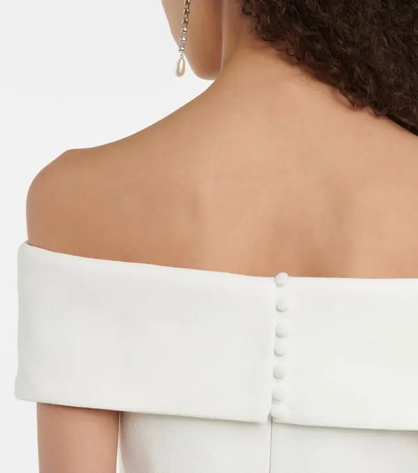 Rebecca Vallance Off-shoulder Crêpe Midi Dress - White