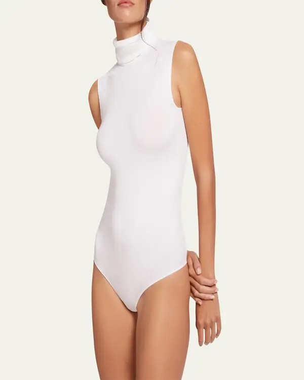 Wolford Sleeveless Turtleneck Bodysuit - White