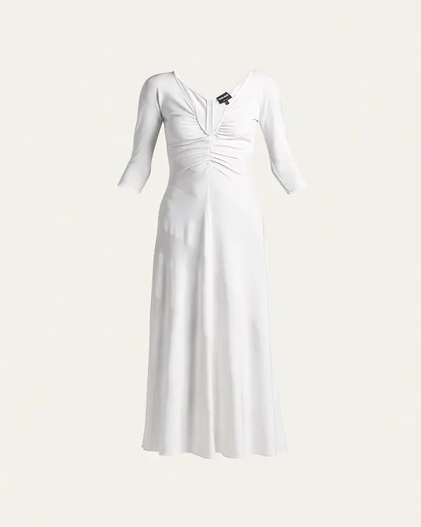 Giorgio Armani Diagonal Striped Jacquard Jersey Maxi Dress
