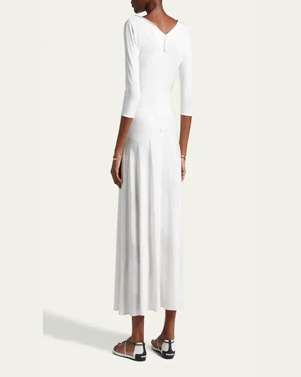 Giorgio Armani Diagonal Striped Jacquard Jersey Maxi Dress