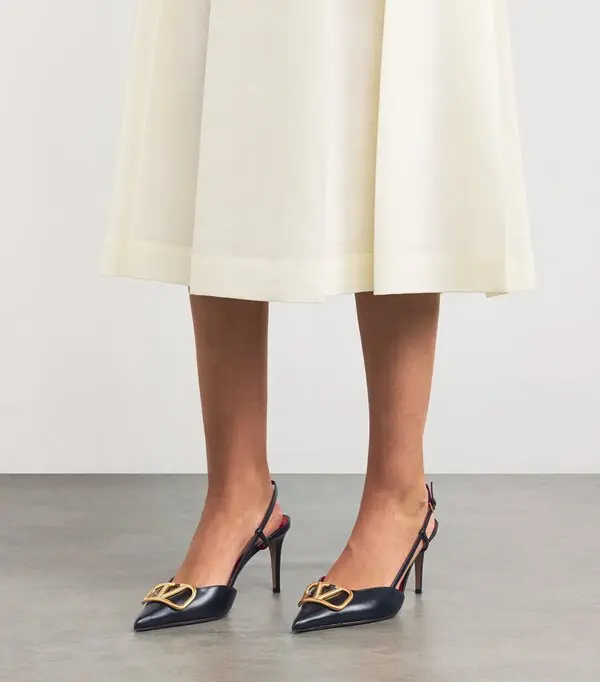 Valentino Garavani Vlogo Slingback Pumps 80 - Black