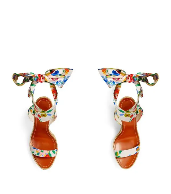 CHRISTIAN LOUBOUTIN Monica Du Désert Satin Wedge Sandals 110