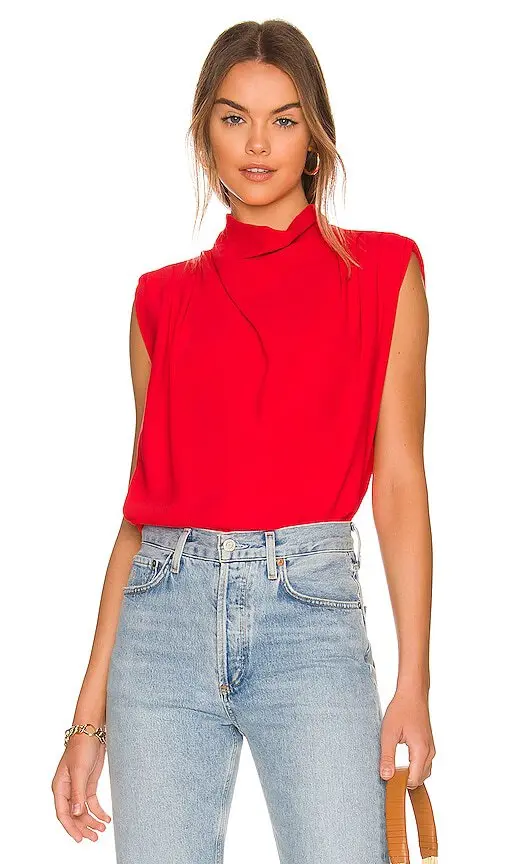 Amanda Uprichard Sleeveless Fabienne Top - Crimson