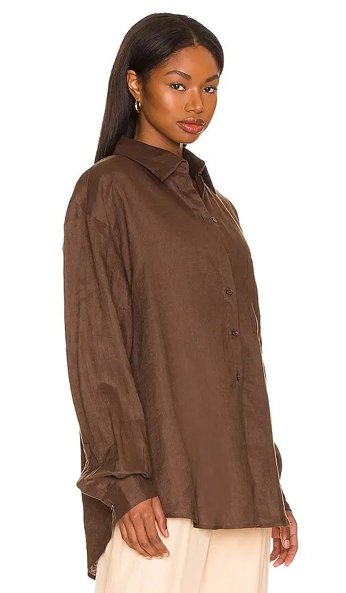 AEXAE Linen Woven Shirt - Brown