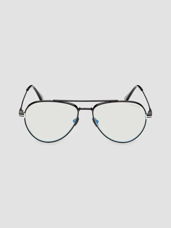 TOM FORD Aviator 56mm Blue Filter Eyeglasses