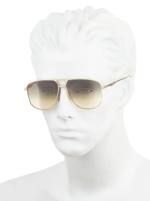 Gucci 60mm Navigator Sunglasses