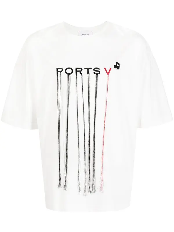 PORTS V Logo-print Short-sleeved T-shirt - White