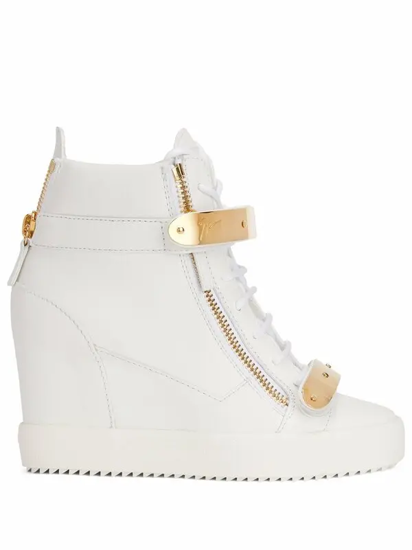 GIUSEPPE ZANOTTI Coby Wedge-heel Sneakers - White