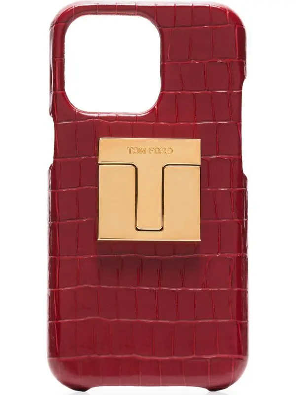 TOM FORD Crocodile-effect Iphone 12 Case - Red
