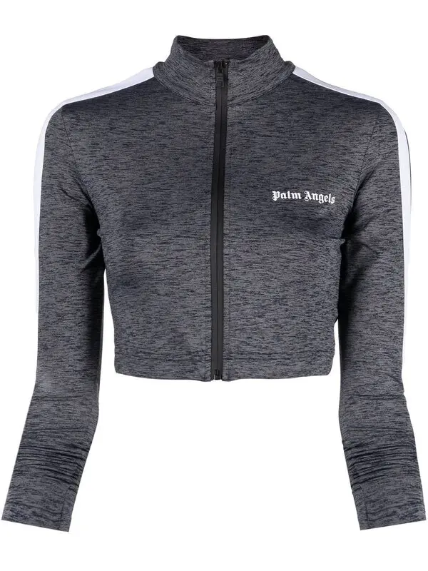 Palm Angels Logo-print Zip-front Track Top - Grey