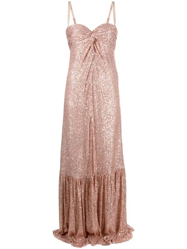 Elisabetta Franchi Sequin Sweetheart-neckline Gown