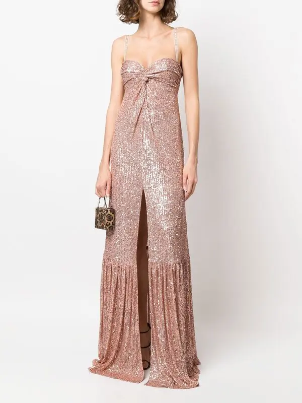 Elisabetta Franchi Sequin Sweetheart-neckline Gown