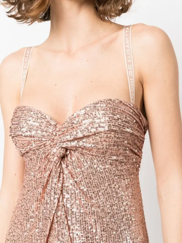 Elisabetta Franchi Sequin Sweetheart-neckline Gown