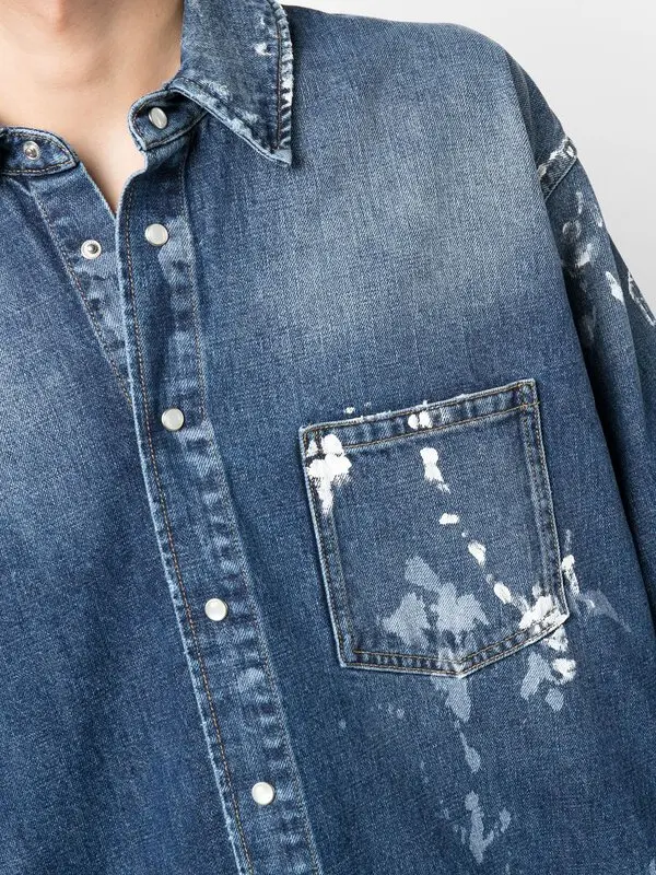 Martine Rose Painter-wash Denim Shirt