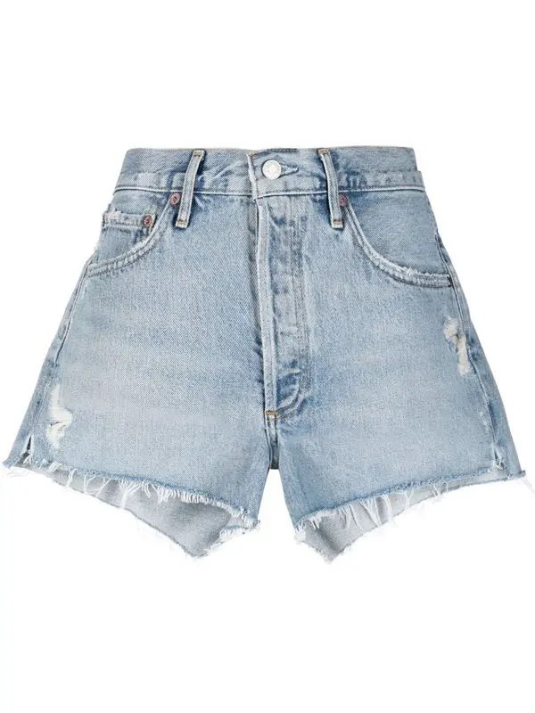 AGOLDE High-waisted Denim Shorts - Blue