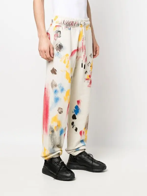 Palm Angels Paint-splatter Logo-print Track Pants