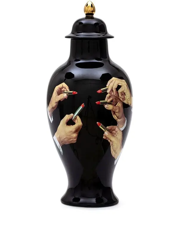 SELETTI Lipsticks Porcelain Vase - Black