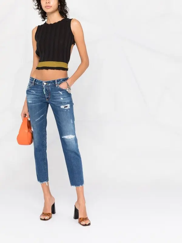 Dsquared2 Distressed Cropped Jeans