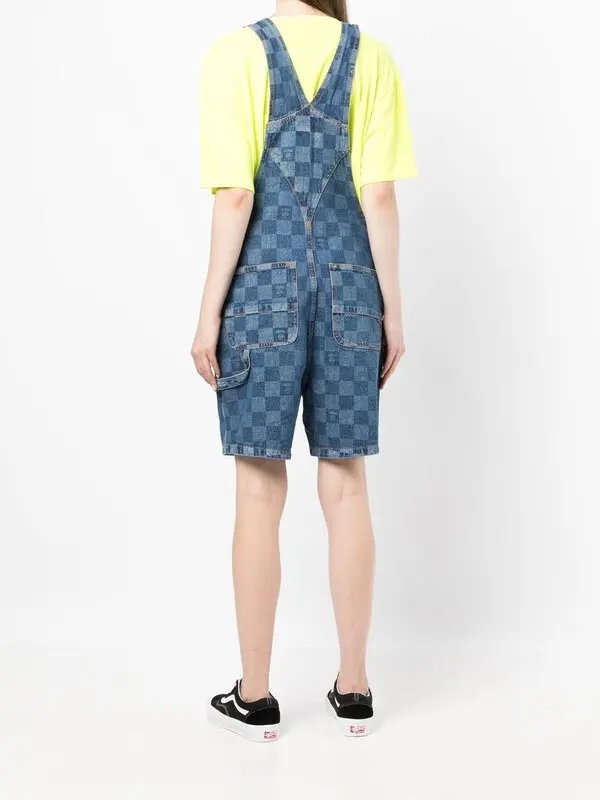 AAPE BY *A BATHING APE Moonface Check-print Suspender Shorts