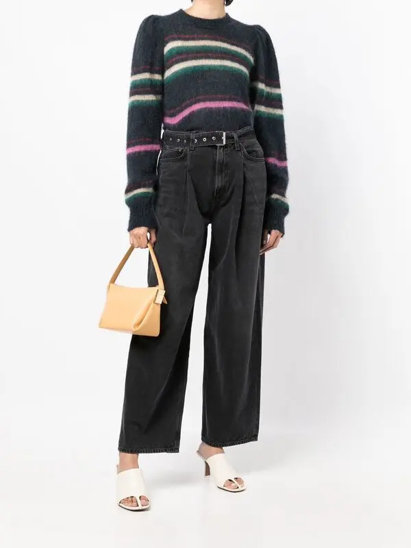 AGOLDE High-waisted Wide-leg Jeans - Black