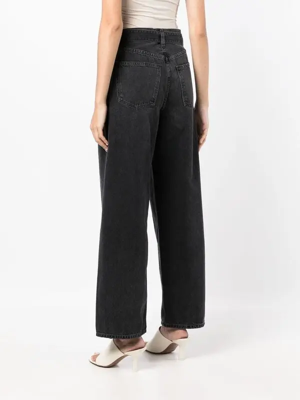 AGOLDE High-waisted Wide-leg Jeans - Black
