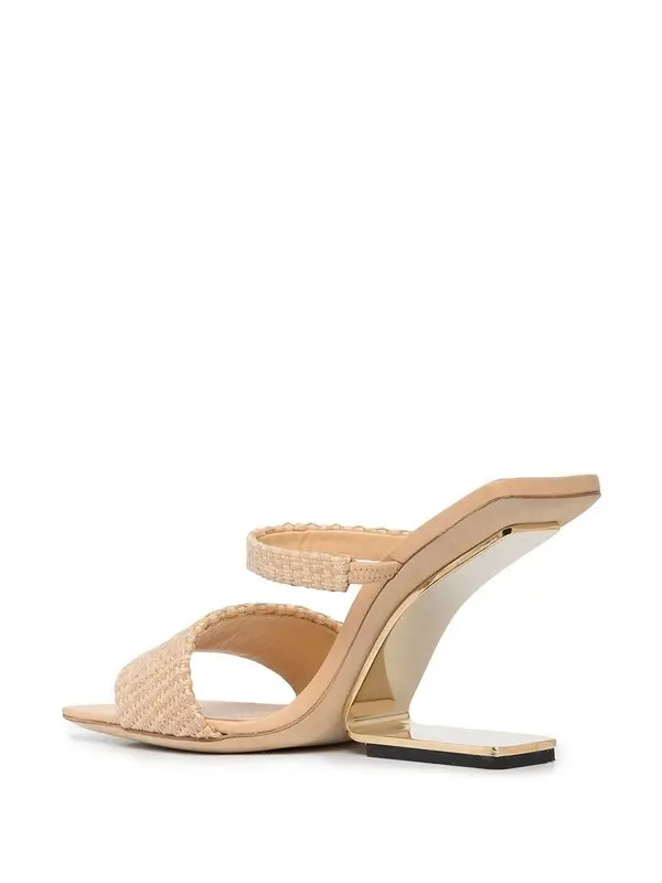 Cult Gaia Rene 100mm Geometric-heel Sandals - Neutrals