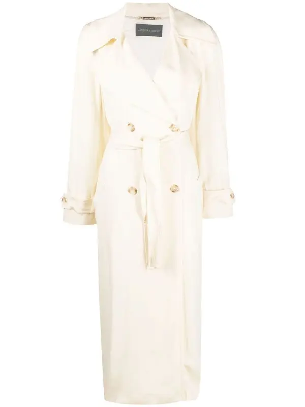 Alberta Ferretti Double-breasted Trench Coat - White