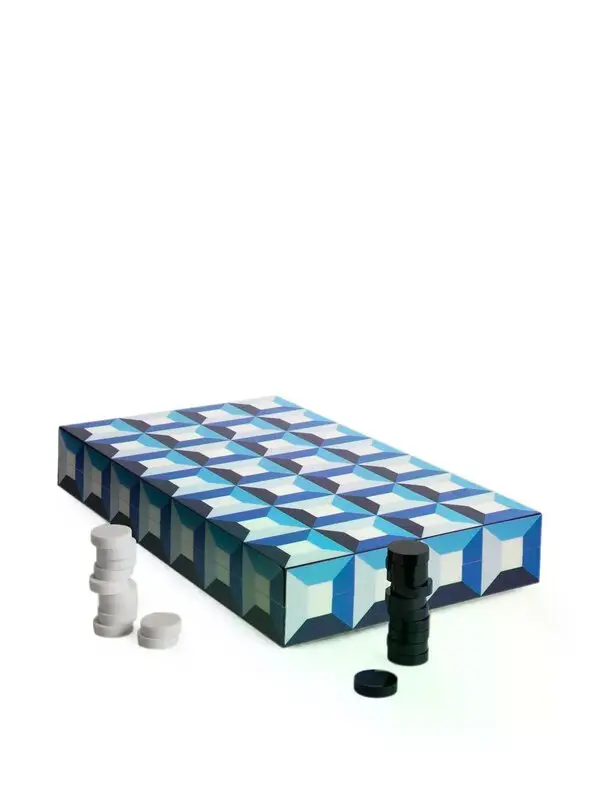 Jonathan Adler Checkboard Backgammon Set - Blue