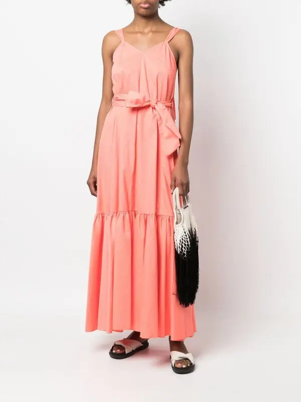 FORTE_FORTE Tied-waist Tiered Dress